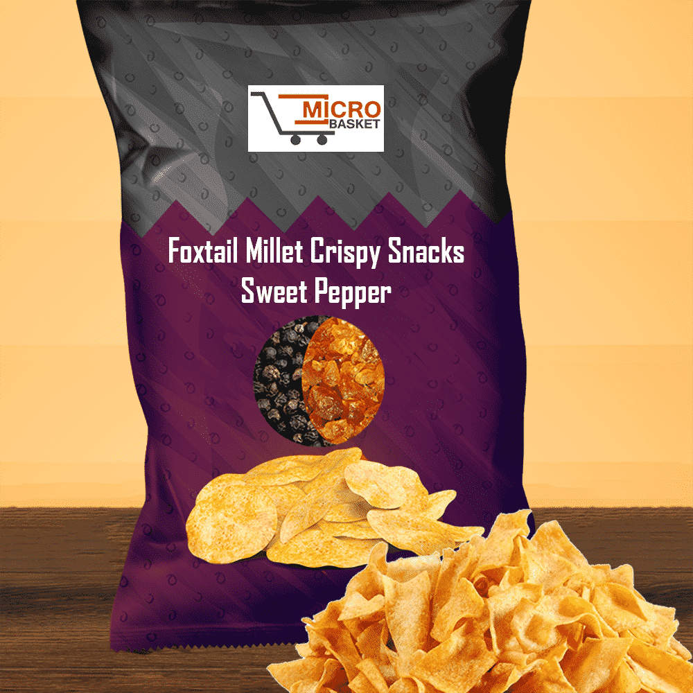 Foxtail Millet Crispy Snacks - Sweet Pepper - MicroBasket